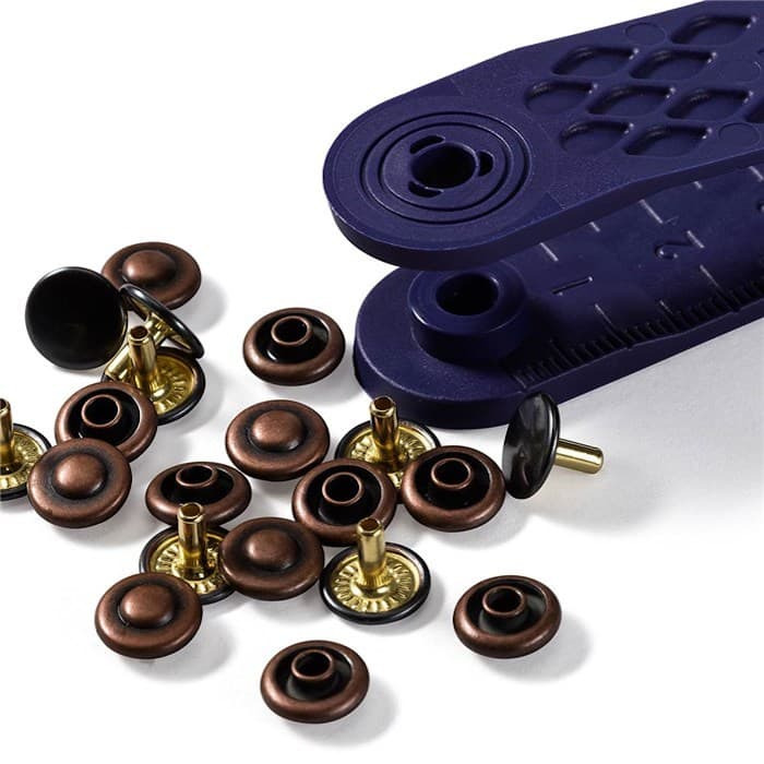 Prym - Boite 24 Rivets Coloris Bronze et Cuivre avec Outil de Pose (9 ...